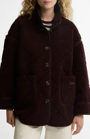 Barbour Maplewood Quilted Fleece Jacket - Fig/ganache