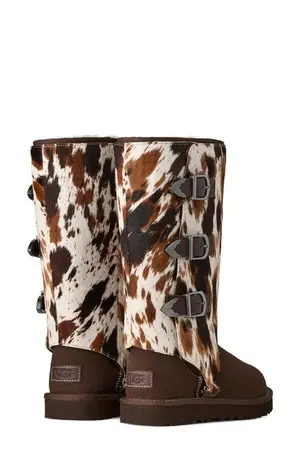 UGG Classic Tall Western Boot With Genuine Calf Hair Trim - Burnt Cedar