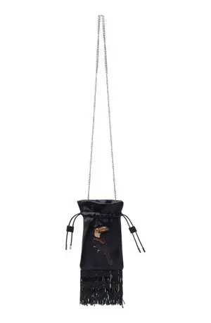 Farm Rio Toucan Satin Drawstring Bag