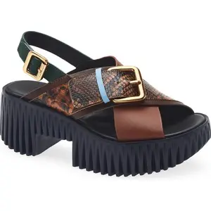 4CCCCEES Plia Juno Platform Sandal - Coffee