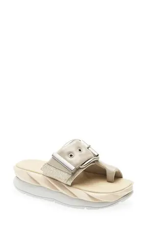 4CCCCEES Mellow Glow Leather Slide Sandal - Greige