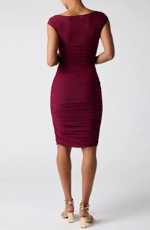 Lulus Ruched Cap Sleeve Body-con Dress