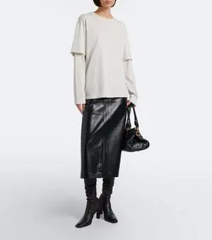 AGOLDE Hikson Leather-blend Pencil Skirt