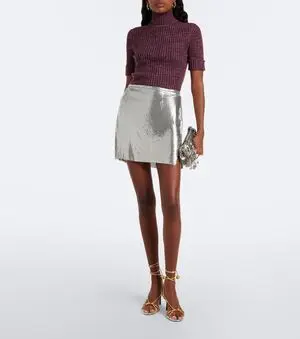 Rabanne Ribbed-knit Wool And Silk Sweater