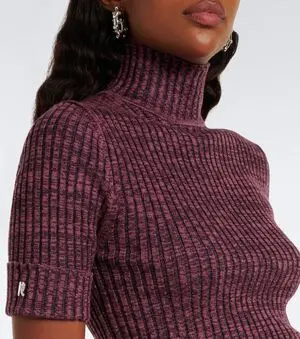 Rabanne Ribbed-knit Wool And Silk Sweater