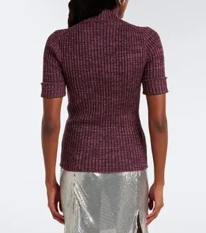 Rabanne Ribbed-knit Wool And Silk Sweater