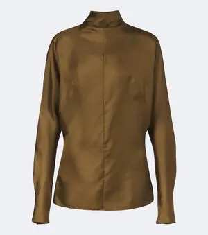 MUGLER Silk Twill Top