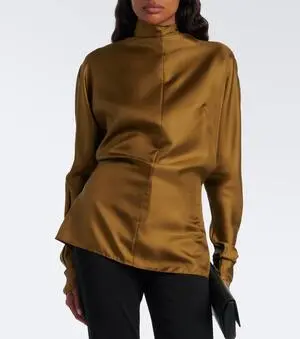 MUGLER Silk Twill Top