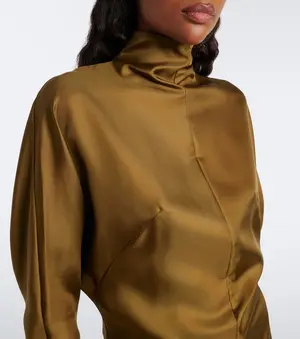 MUGLER Silk Twill Top