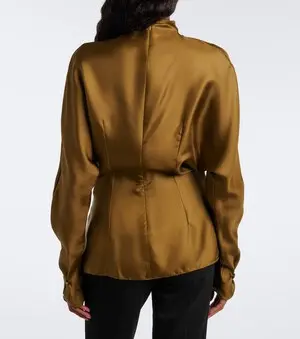 MUGLER Silk Twill Top