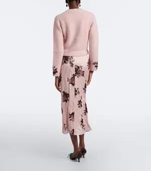 Erdem Floral Satin Midi Skirt