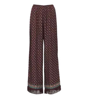 DÔEN Lavona Fringed Silk-blend Wide-leg Pants - Blue