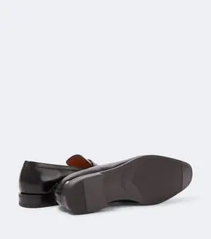 Santoni Leather Penny Loafers