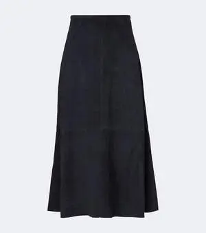 JOSEPH Helius Suede Midi Skirt - Blue