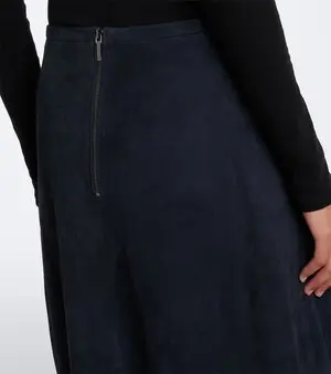JOSEPH Helius Suede Midi Skirt - Blue