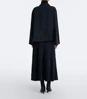 JOSEPH Helius Suede Midi Skirt - Blue