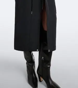 Sacai Cotton-blend Zip-up Midi Skirt