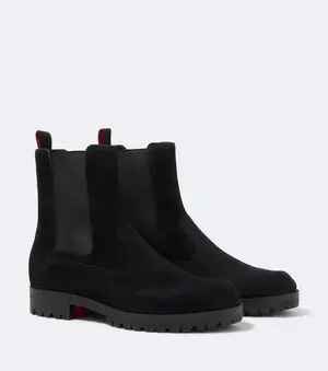 CHRISTIAN LOUBOUTIN Cavernos Suede Chelsea Boots