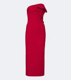 Roland Mouret Draped Wool And Silk Corset Dress - Red