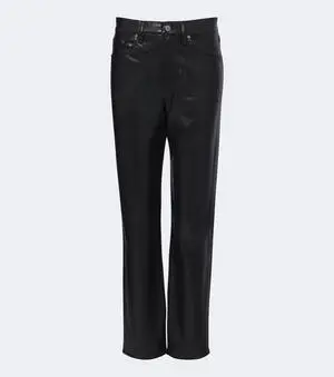 AGOLDE Lana Leather-blend Straight Pants