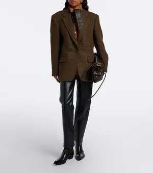 AGOLDE Lana Leather-blend Straight Pants