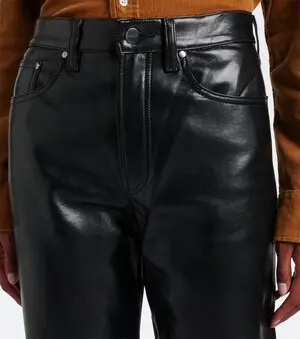 AGOLDE Lana Leather-blend Straight Pants