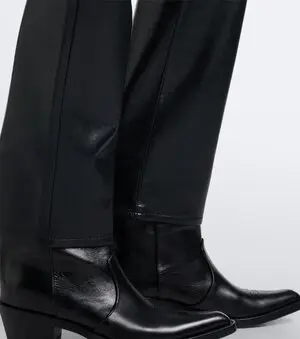 AGOLDE Lana Leather-blend Straight Pants
