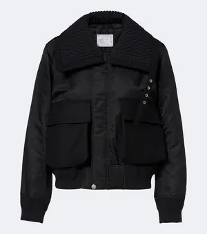 Sacai Wool-trimmed Blouson Jacket