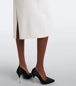 Oscar De La Renta Floral-appliqué Wool-blend Cocktail Dress