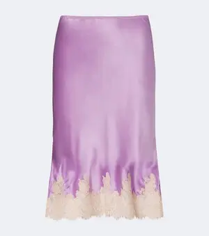 DÔEN Elowette Lace-trimmed Silk Slip Skirt