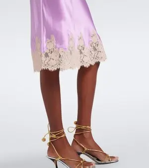 DÔEN Elowette Lace-trimmed Silk Slip Skirt