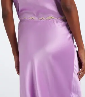 DÔEN Elowette Lace-trimmed Silk Slip Skirt