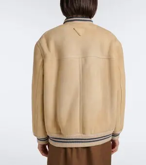 Prada Wool-trimmed Shearling Bomber Jacket