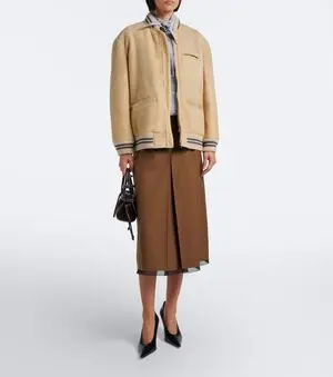 Prada Wool-trimmed Shearling Bomber Jacket