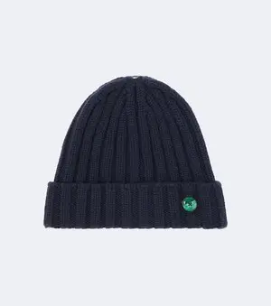 GOD'S TRUE CASHMERE Ribbed-knit Cashmere Beanie With Malachite - Blue