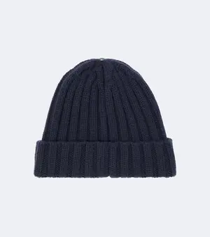 GOD'S TRUE CASHMERE Ribbed-knit Cashmere Beanie With Malachite - Blue