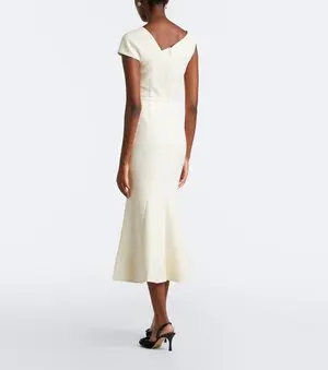 Roland Mouret Belted Asymmetric Bouclé Cocktail Dress