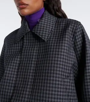 Loewe Gingham Wool-blend Blouson Jacket