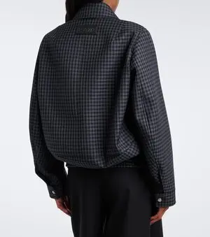 Loewe Gingham Wool-blend Blouson Jacket