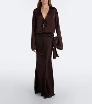 BANANHOT Nema Satin Maxi Dress