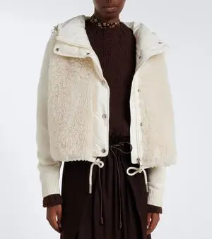 Moncler Wool And Cashmere Down Padded Cardigan