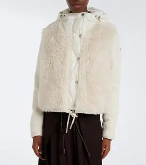 Moncler Wool And Cashmere Down Padded Cardigan