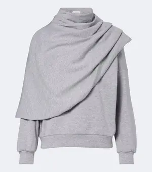 Magda Butrym Draped Cotton-blend Jersey Sweatshirt