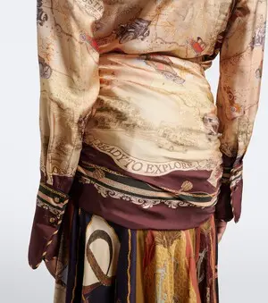 Zimmermann Valiant Draped Printed Silk Maxi Skirt