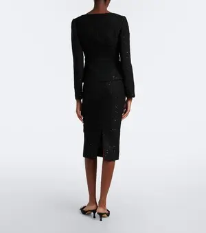 Roland Mouret Sequined Bouclé Pencil Skirt