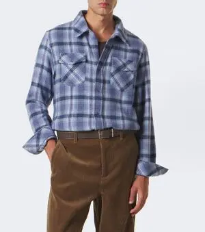 GOD'S TRUE CASHMERE Uniform Plaid Cashmere Shirt With Amethysts
