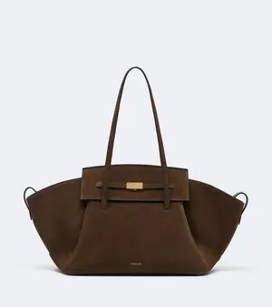 DEMELLIER Brooklyn Large Suede Shoulder Bag - Brown