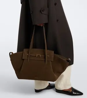 DEMELLIER Brooklyn Large Suede Shoulder Bag