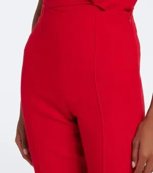 Roland Mouret Cropped Wool And Silk Slim Pants