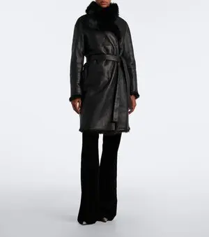YVES SALOMON Reversible Shearling Wrap Coat